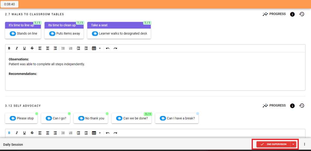Live Supervision Session Notes
